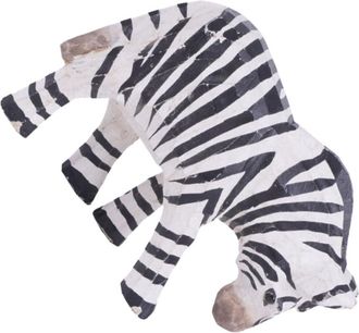 Garneck Holz Zebra Ornament Dekorative Tierfigur F&uuml;r Tischdeko Zebra Figur Aus Holz F&uuml;r Wohnzimmer Und B&uuml;ro Handgefertigt