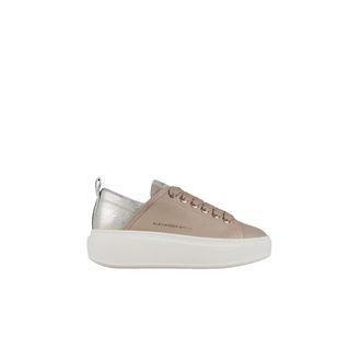 Alexander Smith Wembley Alta Donna aus beigem Leder und Fersenbereich aus laminiertem Leder in Platinoptik - - Shoes - Damen - Mehrfarbig - 38 EU