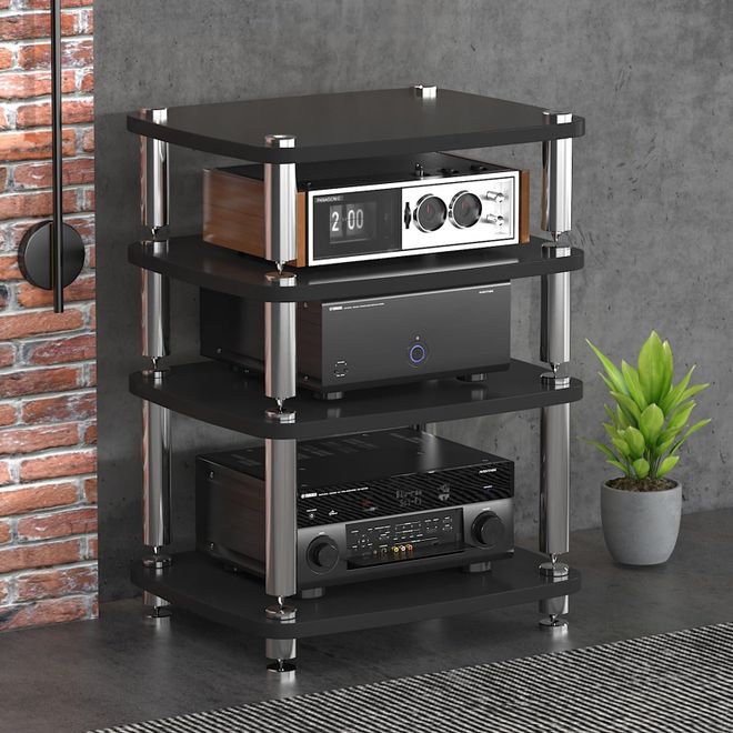 Generic HiFi Regal 4-stufiges Stereo-Ständer, HiFi-Lautsprechergehäuse ...