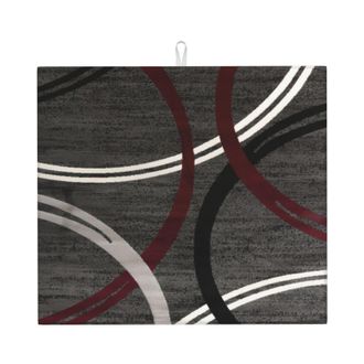 Generic Geschirrabtropfmatte Graue, Schwarze, Rote Und Wei&szlig;e Wirbel Sp&uuml;lbeckenmatte Saugf&auml;hige Sanft Topflappen F&uuml;r Die K&uuml;che, F&uuml;r Arbeitsplatte, Tasse, Glas,