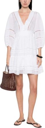 Ermanno Scervino Femme, Robes, Blanc, Taille: 38 FR Scollo V Dress