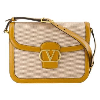 Valentino Garavani Femme, Sacs, Beige, Taille: ONE Size Sac Élégant en Toile et Cuir