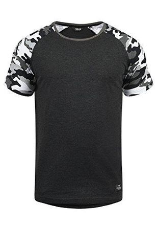 Solid SDCahil Homme T-Shirt Manches Courtes à col Rond Motif de Camouflage Mélange de Coton Regular Fit, Taille:XL, Couleur:Dark Grey Melange (8288)