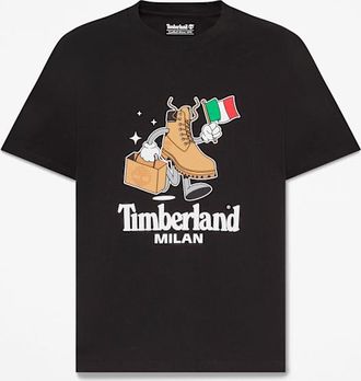 Timberland All Gender Milan Kurzarm-T-Shirt in Schwarz, Schwarz, Gr&ouml;&szlig;e