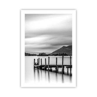 Arttor Wandposter Art Prints 50x70cm Poster ohne Rahmen Schwarzwei&szlig; Landschaft See K&uuml;che Wanddeko Bild Wand Kunstdruck Deko Wandbilder Dekoration Wohnzimmer 