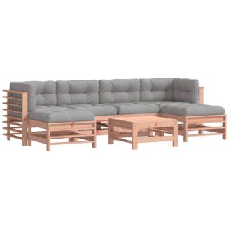 vidaXL Salon de jardin 7 pcs avec coussins bois massif douglas vidaXL
