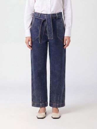 Giorgio Armani Jean large taille haute en denim de coton