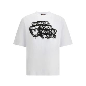 Dsquared2 Urban Spirit Cotton T-Shirt - - Tops - Herren - Wei&szlig; - L
