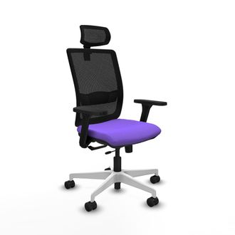 Piqueras y Crespo Haches ergonomischer Arbeitsstuhl mit 3D-Armen, h&ouml;henverstellbare Lendenwirbelst&uuml;tze und h&ouml;henverstellbares Kopfteil, Schwarz / Lila