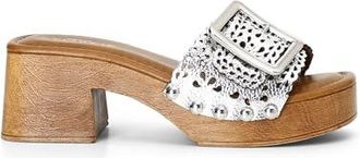 Caf&egrave;noir Pantoufle &Agrave; Empeigne Perfor&eacute;e, Pour Femme, Couleur Gris, Taille 41