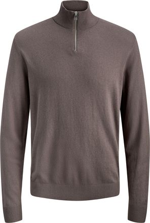 Jack & Jones Male Strickjacke mit Viertelrei&szlig;verschluss Einfarbig Strickjacke mit Viertelrei&szlig;verschluss
