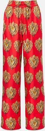 Dolce & Gabbana Bedruckte Palazzo-Hose aus Seide
