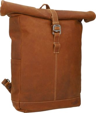 Gusti Rolltop Leder - Bendik Kurierrucksack Rucksack Lederrucksack Vintage Cityrucksack Outdoorrucksack Laptoptasche Wanderrucksack Braun Leder