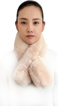 Lina & Lily Écharpe à Col en Fausse Fourrure pour Femme Hiver (Beige)
