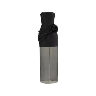 Carolina Herrera Tr&auml;gerloses drapiertes Abendkleid - - Dresses - Damen - Schwarzk - XS
