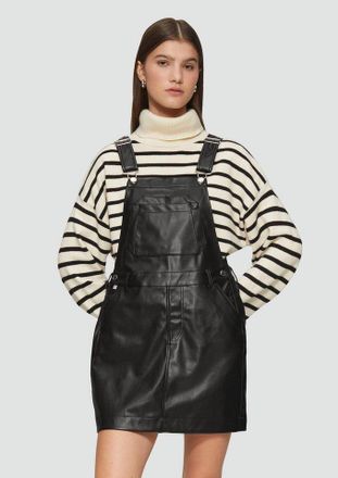 QS by s.Oliver Minikleid Kleid Latzkleid in Leder-Optik