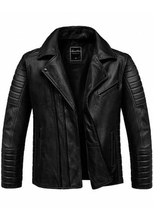 Amaci & Sons Lederjacke AMHERST Lederjacke Echtleder Herren Biker Zipper Jacke
