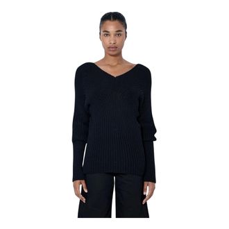 Christophe Lemaire Femme, Pulls, Noir, Taille: 38 FR Pull &agrave; &eacute;paules d&eacute;nud&eacute;es