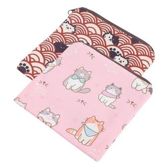 Holibanna 2 pièces Sac de Rangement Hygiène Féminin Imperméable Pochette Voyage pour Serviettes Hygiéniques et Sac Polyester Résistant et Lavable