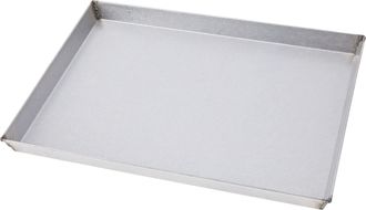 Paderno Paderno World Cuisine Backblech aus Aluminisiertem Stahl, f&uuml;r Backen von Keksen und Geb&auml;ck, 39,5 x 29,5 x 3,8 cm, Silber, Silberfarben