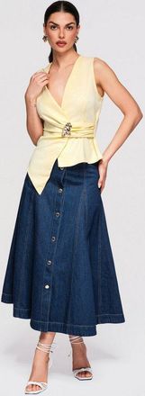 Ombre Blusentop Damen Bluse V-Ausschnitt Wickeldesign &Auml;rmellos (kein Set, 1-tlg) Wickeldesign, Drapierung in der Taille