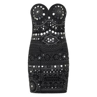 Moschino Figurbetontes Kleid ohne Tr&auml;ger - - Dresses - Damen - Schwarzk - XS