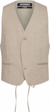 Jacquemus Homme, Vestes, Beige, Taille: M Gilet Paysan