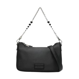 Emporio Armani Satin-Schultertasche mit Kettenriemen - - Bags - Damen - Schwarzk - ONE SIZE