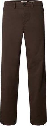 Selected Chino droit en coton m&eacute;lang&eacute;