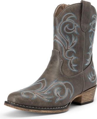 Dream Pairs Damenstiefel mit klobigem Absatz und Stiefeletten,Size 41.5,Braun,DWUMAB2511