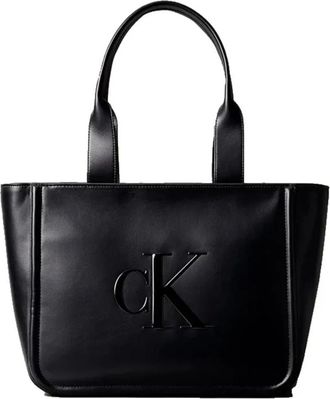 Calvin Klein Femme, Sacs, Noir, Taille: ONE Size Raised Medium Tote