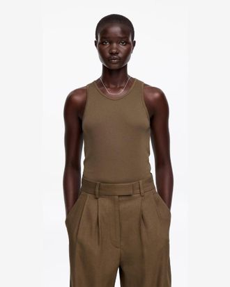 Arket Geripptes Tanktop -Braun