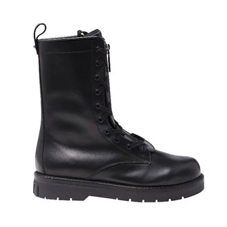 Valentino Garavani Homme, Chaussures, Noir, Taille: 44 EU Combat Leather Bottes