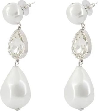 Self Portrait Ohrringe - Pearl Crystal Droplet Earrings - Others - White - Gr. unisize - in Weiß - für Damen