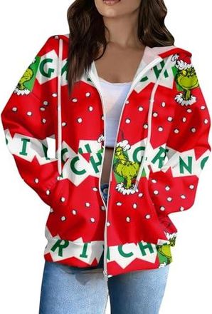 Generic Le Grinch Sweat A Capuche Femme 2025 Pyjama Vêtements Pull Sweet De Plaid Oversize Hiver Adulte Chaud Pulls Costume Vetement Polaire Noel The Pilou Mo