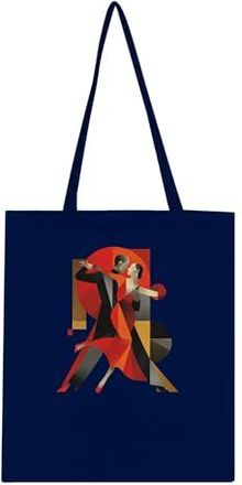 Generic Tango Dancers Art g&eacute;om&eacute;trique abstrait | Illustration de danse vintage | Sac fourre-tout classique, bleu marine, taille unique
