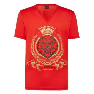 Billionaire Boys Club T-shirt V-Neck SS Lion - - Tops - Herren - Rot - XS