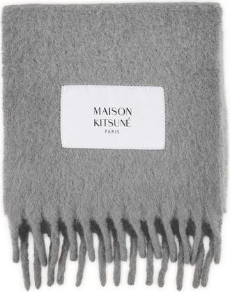Maison Kitsun&eacute; Echarpe en laine m&eacute;lang&eacute;e