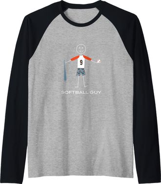 Whyitsme Design Herren Lustiger Softball-Spieler f&uuml;r Herren Raglan