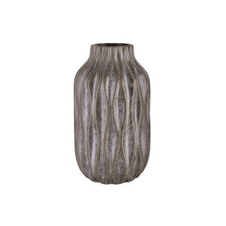 Butlers Keramik Vase mit Struktur in Grau -Nordic SEA- Moderne Dekoration f&uuml;r Wohnzimmer, Regal und Tischdeko | Blumenvase f&uuml;r einzelne Blumen, kleine Str&auml;u&szlig;e