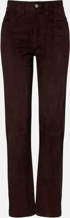 Khaite Gerade High-Rise-Hose Callum aus Veloursleder