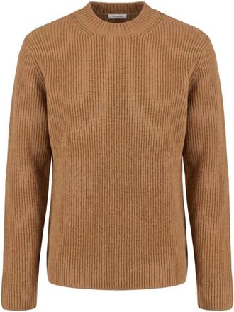 Malo Rippstrick-Pullover mit Rundhalsausschnitt - - Knitwear - Herren - Braun - L