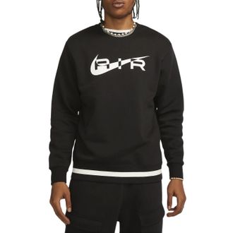 Nike Air FN7692 Herren-Sweatshirt, Swoosh, Rundhalsausschnitt, Fleecefutter, Gr&ouml;&szlig;e XL, regul&auml;r, Schwarz/Wei&szlig;