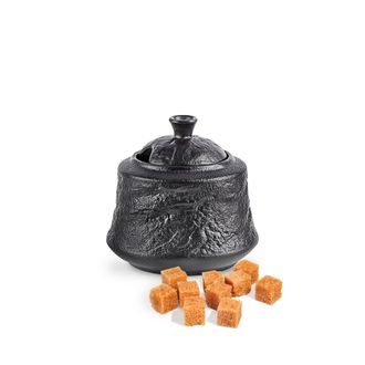 Wilmax England Wilmax - Zuckerdose - Zuckerbeh&auml;lter aus Porzellan - 280ml - Schwarz - Ger&auml;umiger Zuckerspender mit Deckel - Dose - K&uuml;chenzubeh&ouml;r