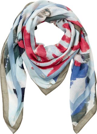 Camel Active Damen Schal mit Allover Print Weiß-Blau, womenswear-OS