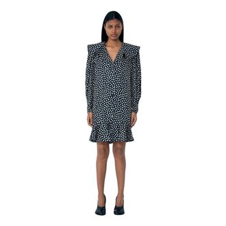 Chlo&eacute; Minikleid aus Seidenjacquard mit R&uuml;schen und Polka-Dots - - Dresses - Damen - Schwarzk - XS