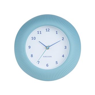 Karlsson Wanduhr Tender Rib - Nebeliges Blau - &Oslash;25cm - Rund - Polystyrol - Wanduhr Modern Wohnzimmer - Wanduhren