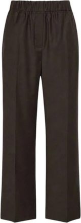 Max Mara Pantalon droit en flanelle - Femme - Pantalons - Brun - Taille: 40 FR