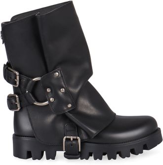 Dolce & Gabbana Womens Rubber And Leather Black Boots