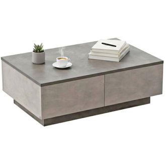 Dmora Wohnzimmertisch Eurus, Niedriger Wohnzimmertisch, Kaffeeregal, Couchtisch f&uuml;r Sofa, 90x60h32 cm, Silber und Anthrazit, mit verst&auml;rkter Verpackung